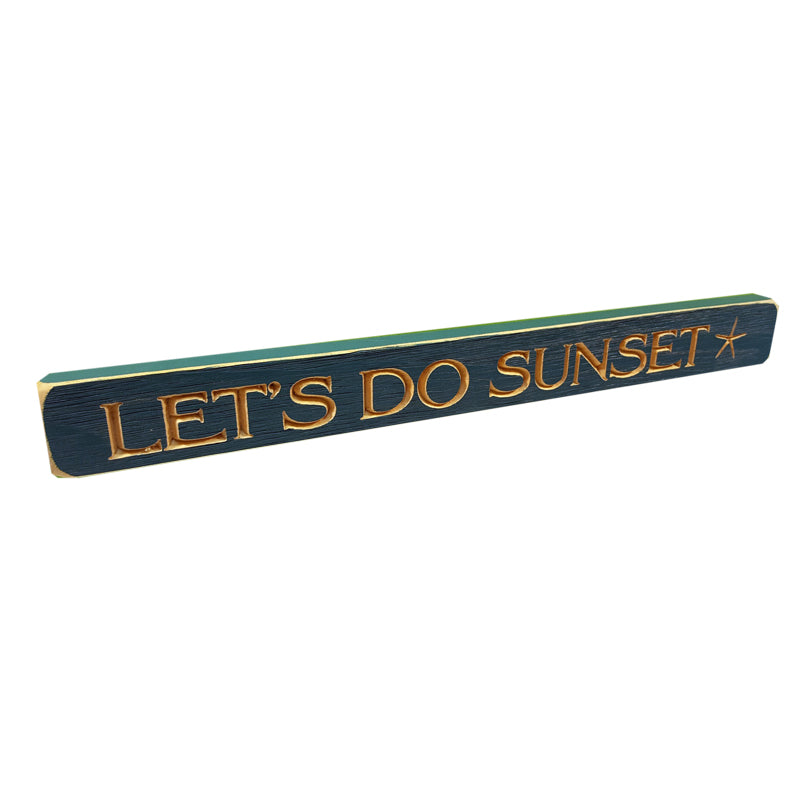 Let's Do Sunset w/ Star Fish Icon Routed Barn Wood Sign – Shore And More