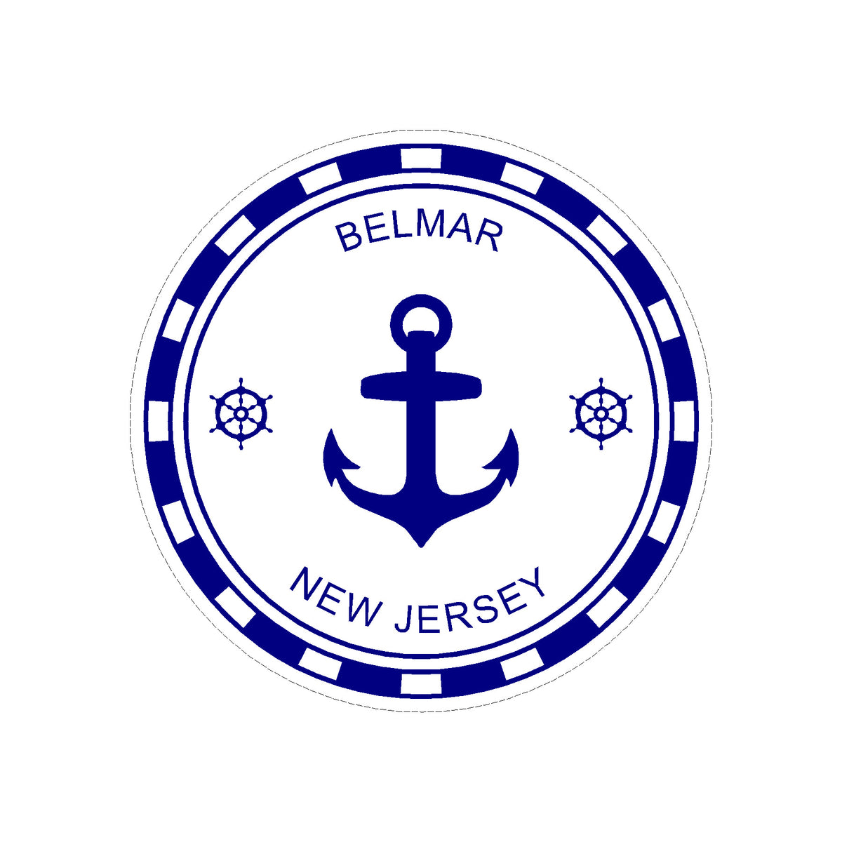 Sticker - Belmar- Blue Anchor – Shore And More