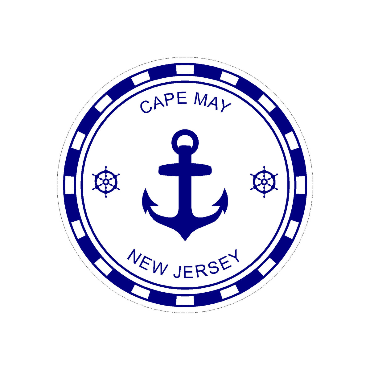Sticker - Cape May- Blue Anchor – Shore And More